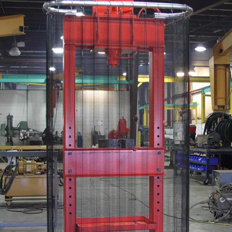 Hydraulic Press Mesh Curtain | Steel Mesh Safety Guard | PRISMONT