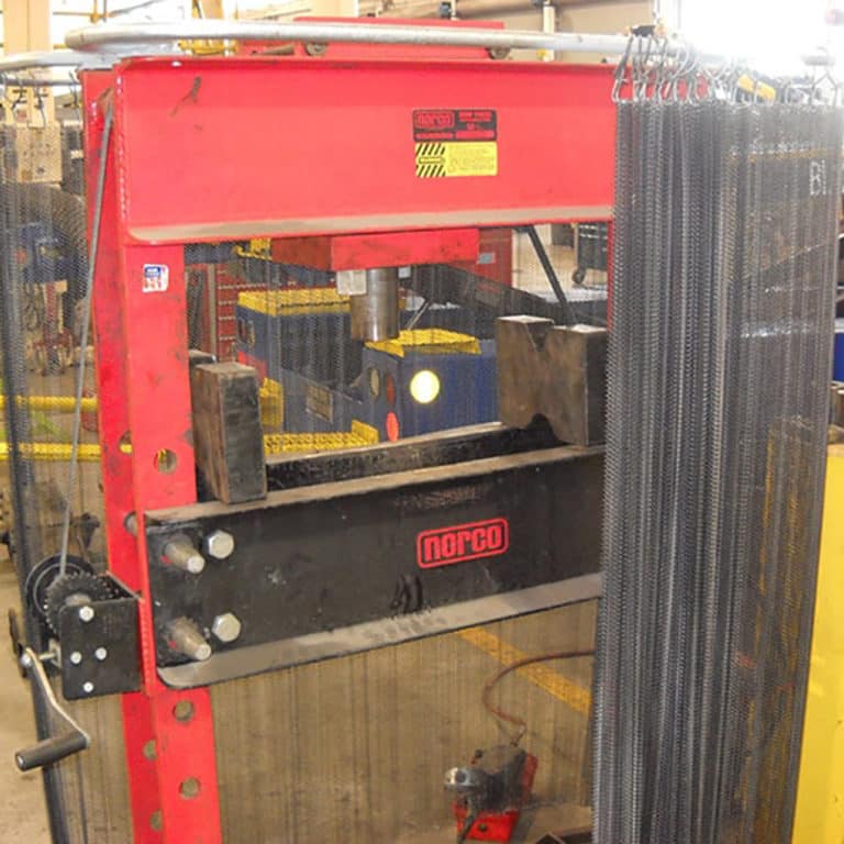 Hydraulic Press Mesh Curtain | Steel Mesh Safety Guard | PRISMONT